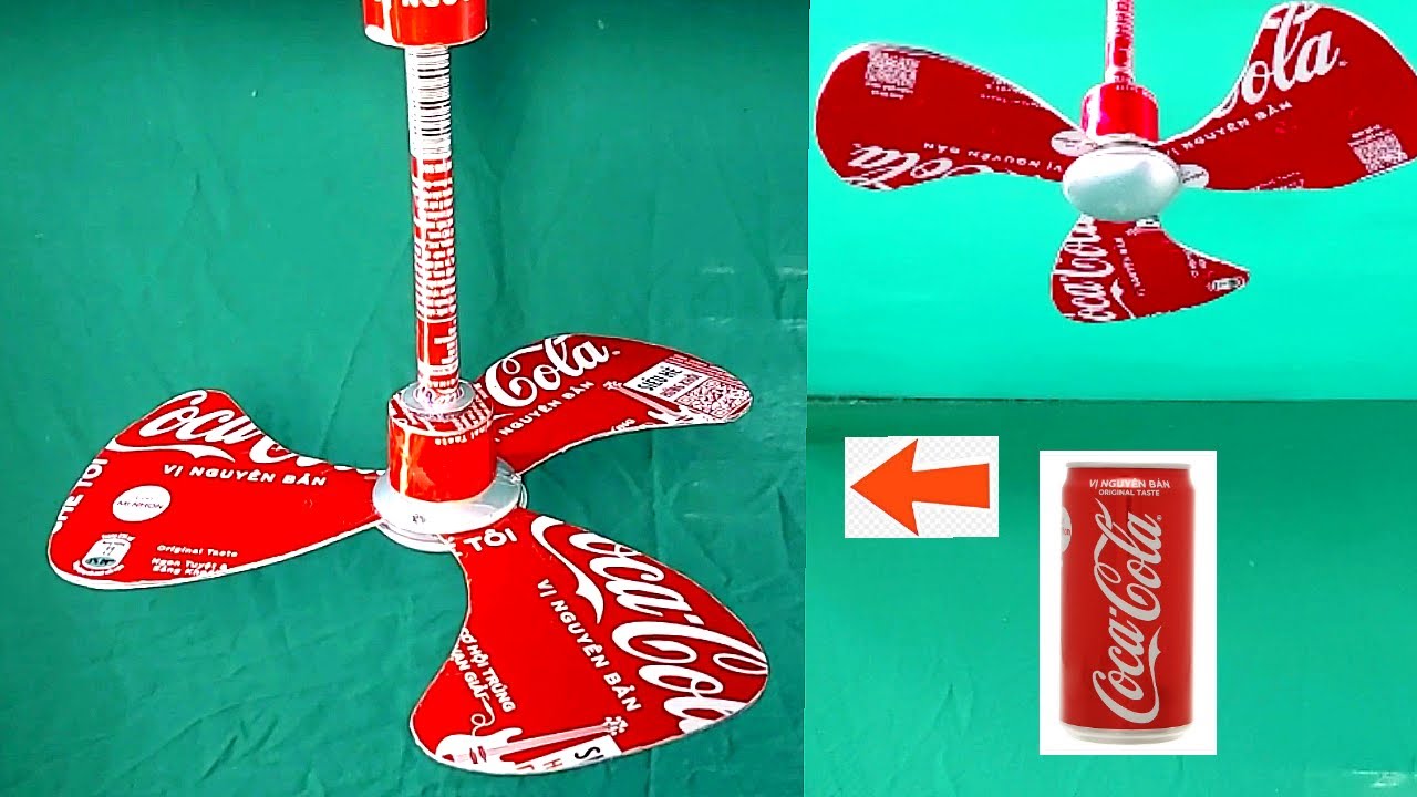 Recycle coca-cola cans into extremely beautiful ceiling fans - YouTube