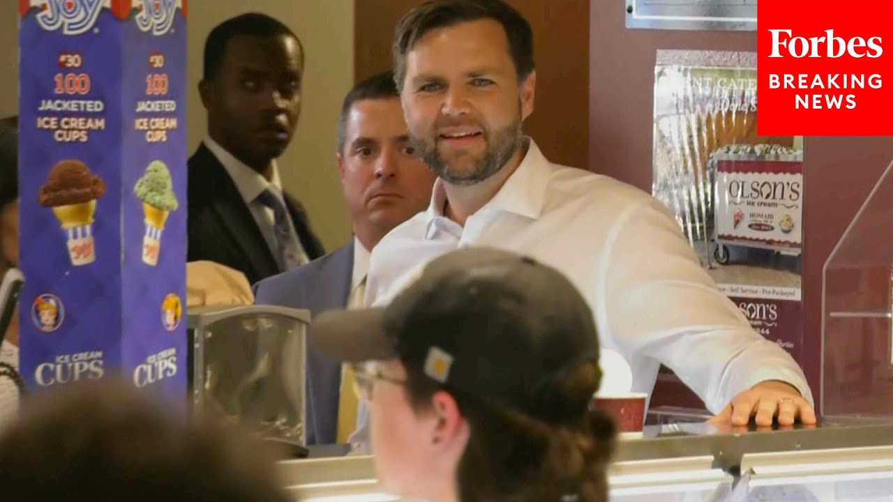 JUST IN: JD Vance Visits Ice Cream Parlor In Eau Claire, Wisconsin, As ...