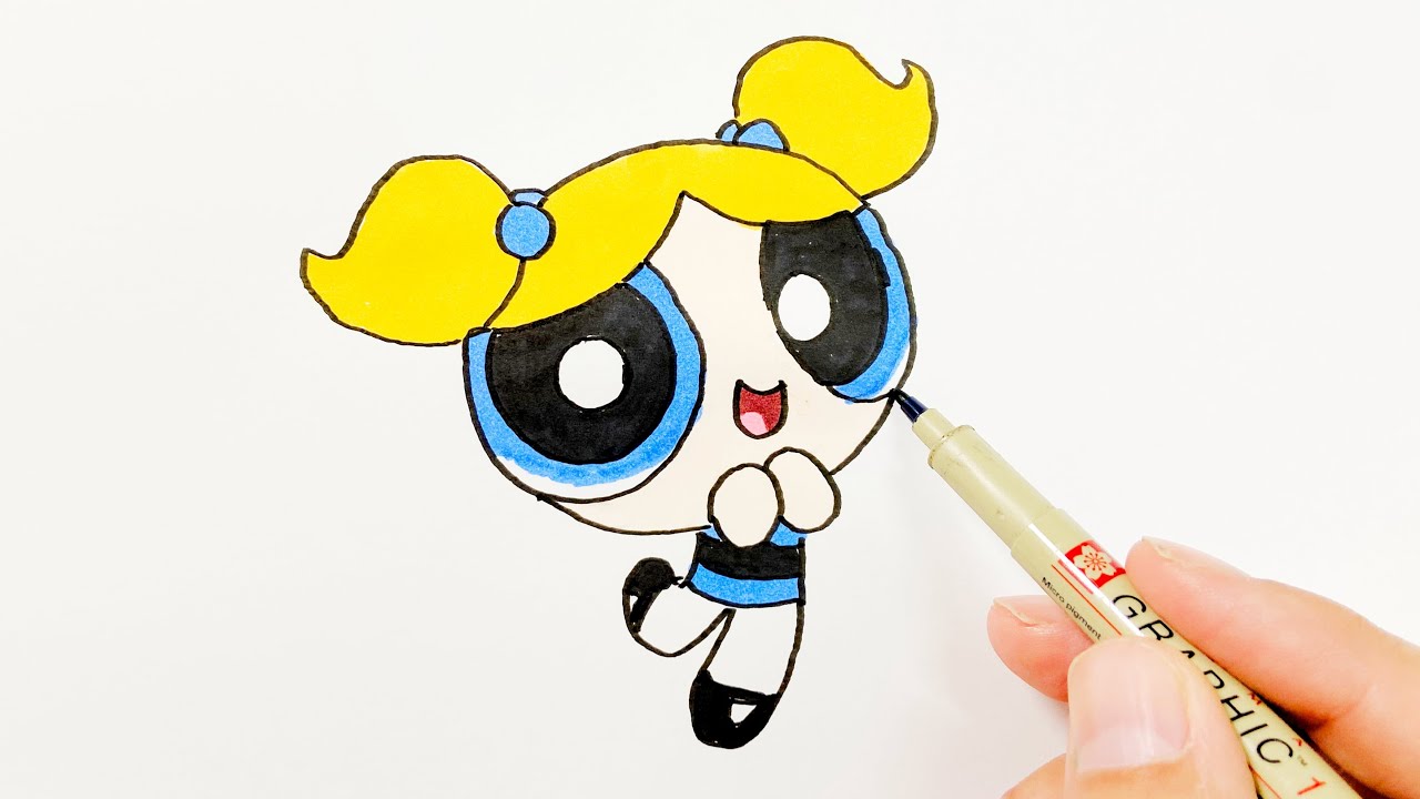 How to Draw Bubbles From The Powerpuff Girls - YouTube