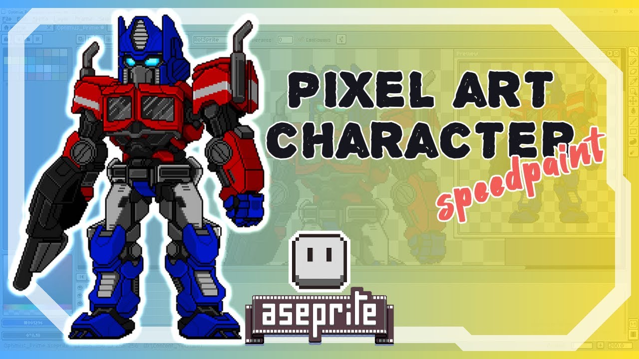 pixel art character วาดออบติมัส ด้วย Aseprite - speedpaint - YouTube