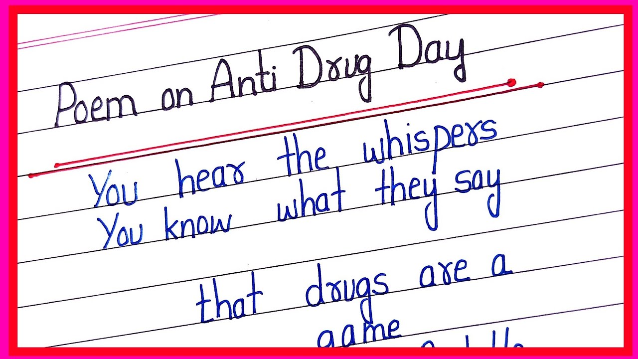 poem on anti drug day in english/nasa nishedh diwas par kavita - YouTube