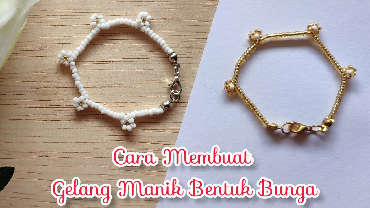 beaded bracelet daisy | cara membuat gelang manik bentuk bunga | cara ...