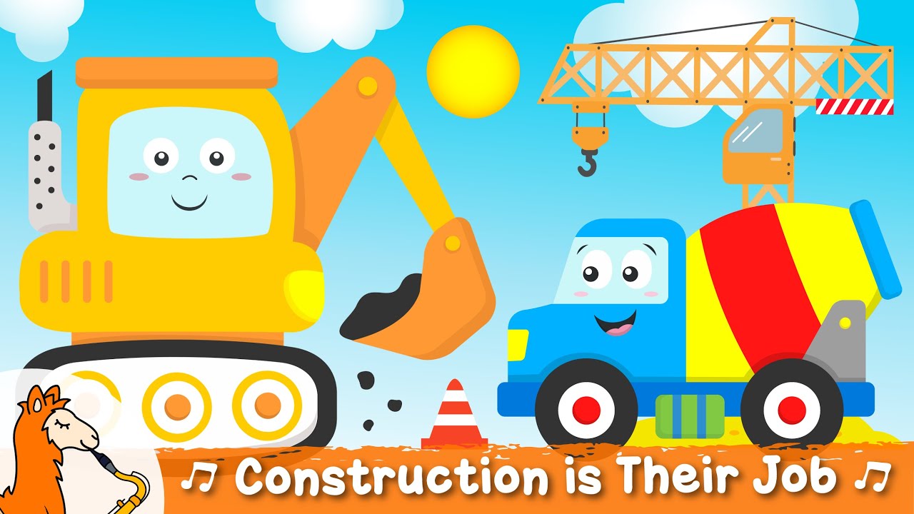 Construction Vehicles Song | Excavator, Dump Truck, Bulldozer, Forklift ...