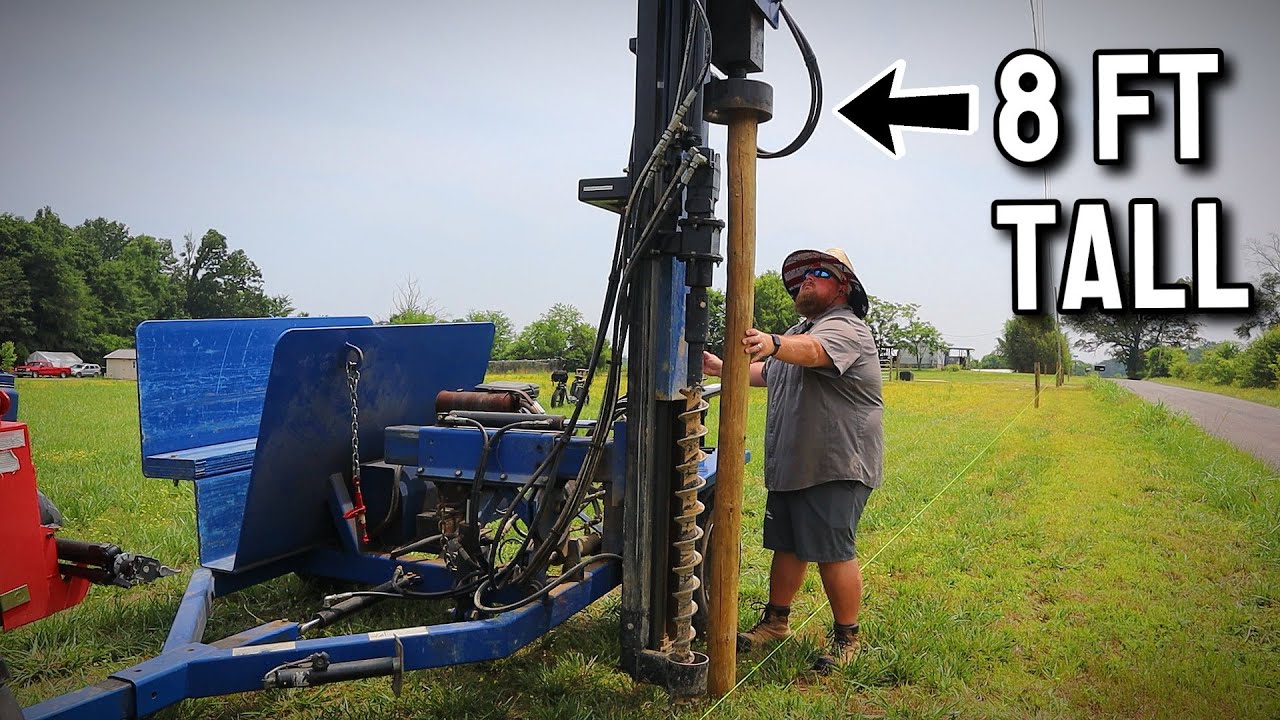 Wood Fence Posts the EASY WAY - Perimeter Fencing Project - YouTube