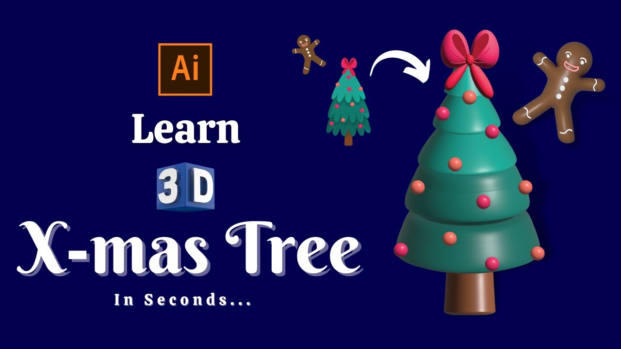 #adobe | ADOBE ILLUSTRATOR TUTORIALS | HOW TO MAKE 3D Christmas Tree IN ...