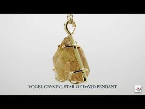 Vogel Crystal Star of David Citrine & Rutile Pedant in 14K Gold - YouTube