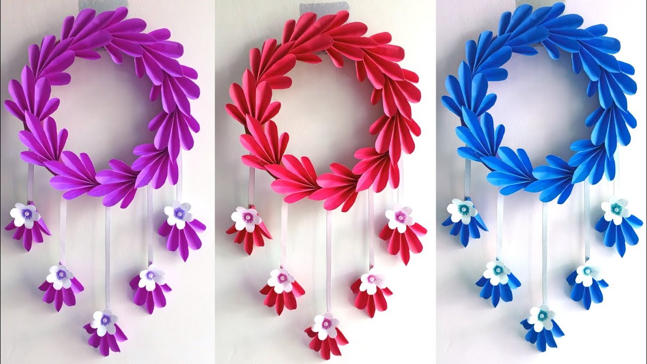 Beautiful paper wall hanging | Art and Craft wall hanging simple and ...