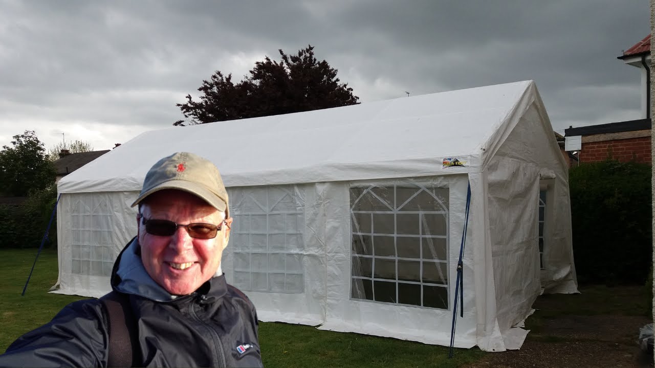 HOW TO Set Up A 13`x20` (4x8m) Party Tent Marquee - On Your Own - (Step ...