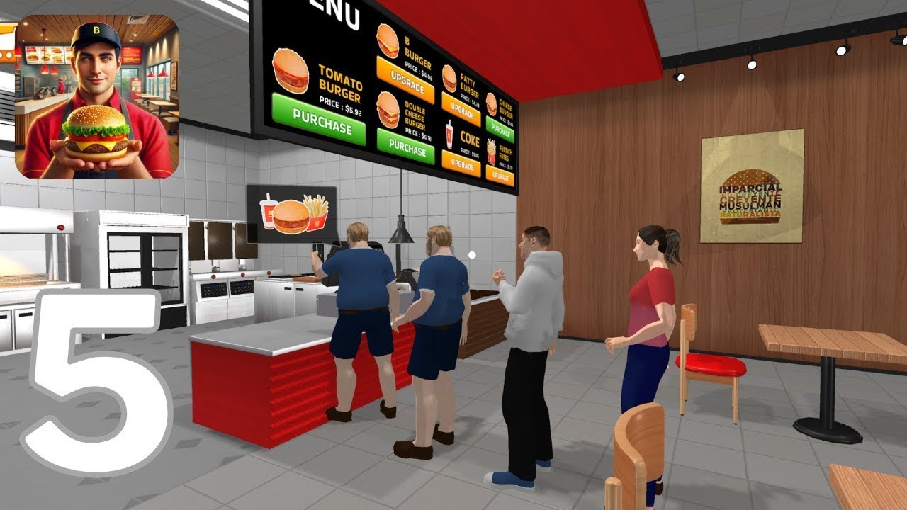 Burger Simulator - Gameplay Walkthrough Part 4 - Cooking Burgers & New Menu Items (iOS, Android ...