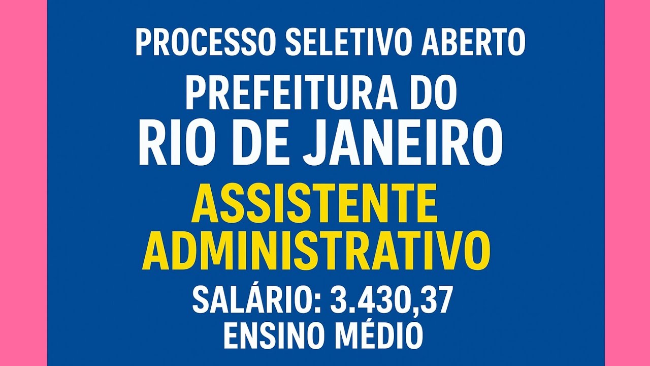 📍URGENTE!!! OPORTUNIDADE DE TRABALHO PARA A PREFITURA DO RIO DE JANERIO ...