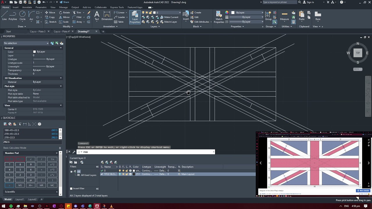 AutoCad - United Kingdom Flag - YouTube