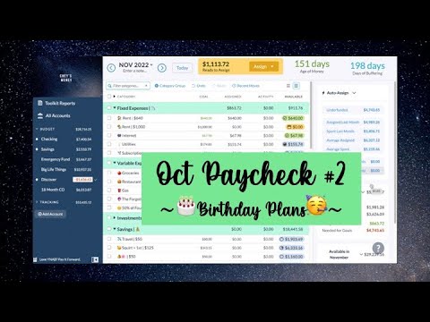 Budget With Me YNAB | October Paycheck 2 | Birthday Plans 🎊 - YouTube