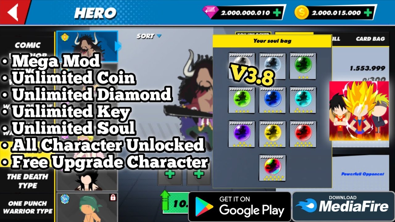 Super Stick Fight All Star Mod Apk V3.8 Terbaru All Character Unlocked ...