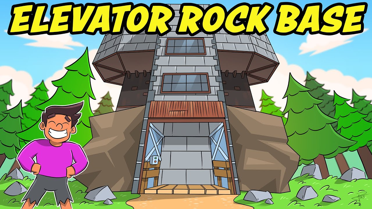 Living in A HIDDEN ELEVATOR ROCK Base in Rust - YouTube