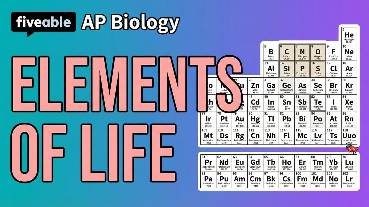 AP Biology - Elements of Life & Chemistry Foundations | Fiveable Cram ...