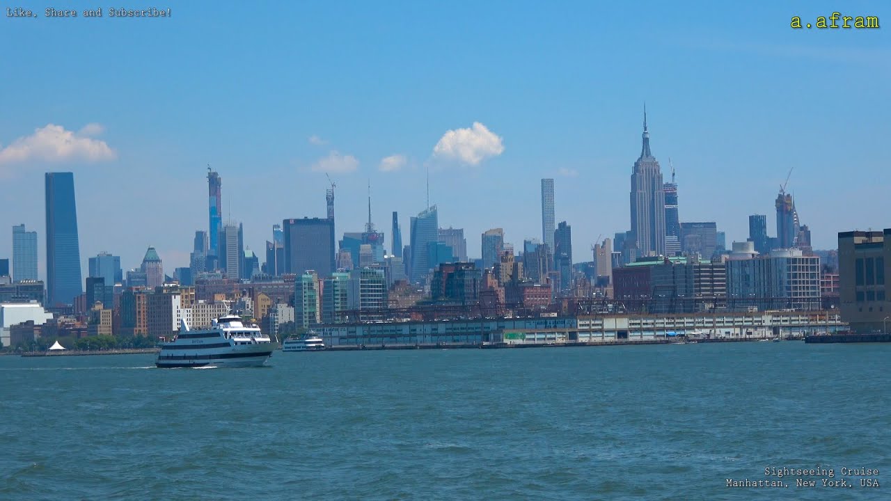 [4K] Sightseeing Cruise Around Manhattan Hudson River and East River ...