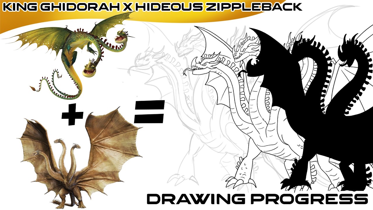 Fusion Drawing: King Ghidorah X Hideous Zippleback | HTTYD Fanart ...