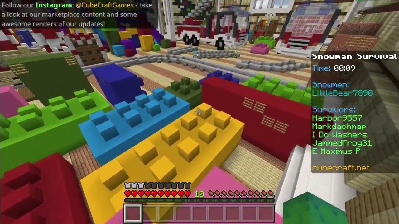Playing different minigames on the Minecraft server CubeCraft - YouTube