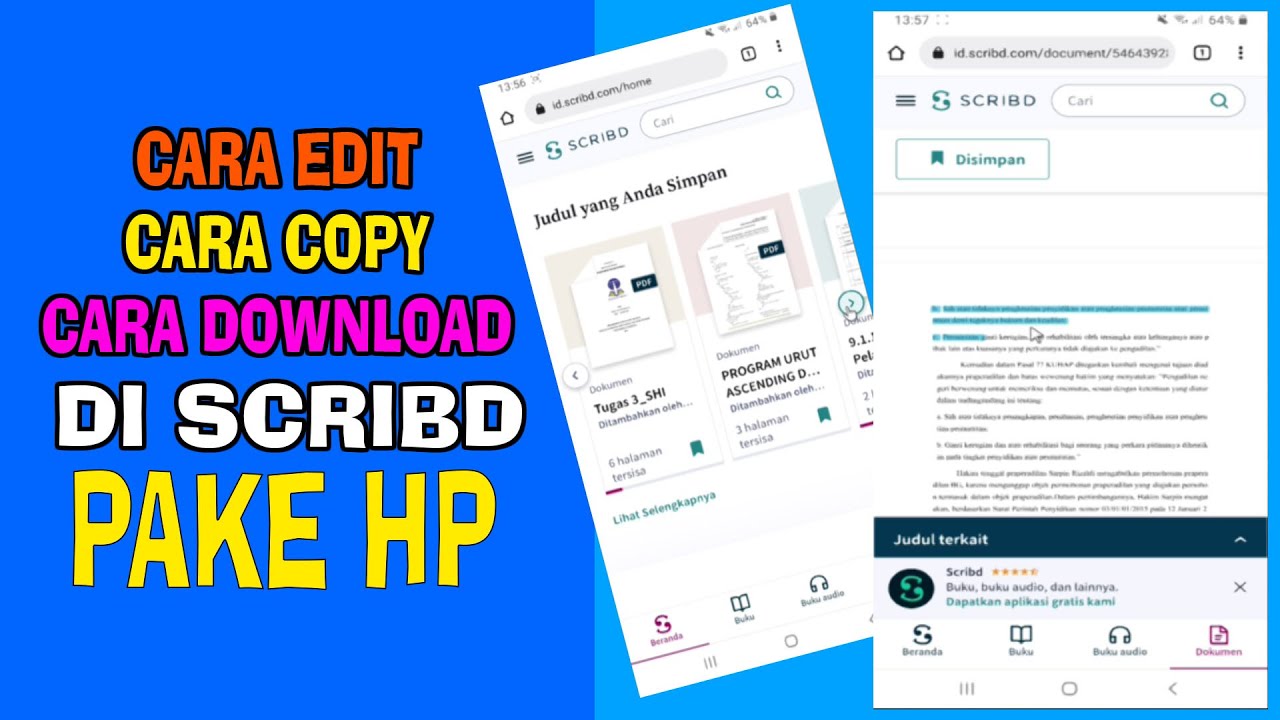 Cara copy di scribd pake hp | Cara download dokumen scribd pake hp ...