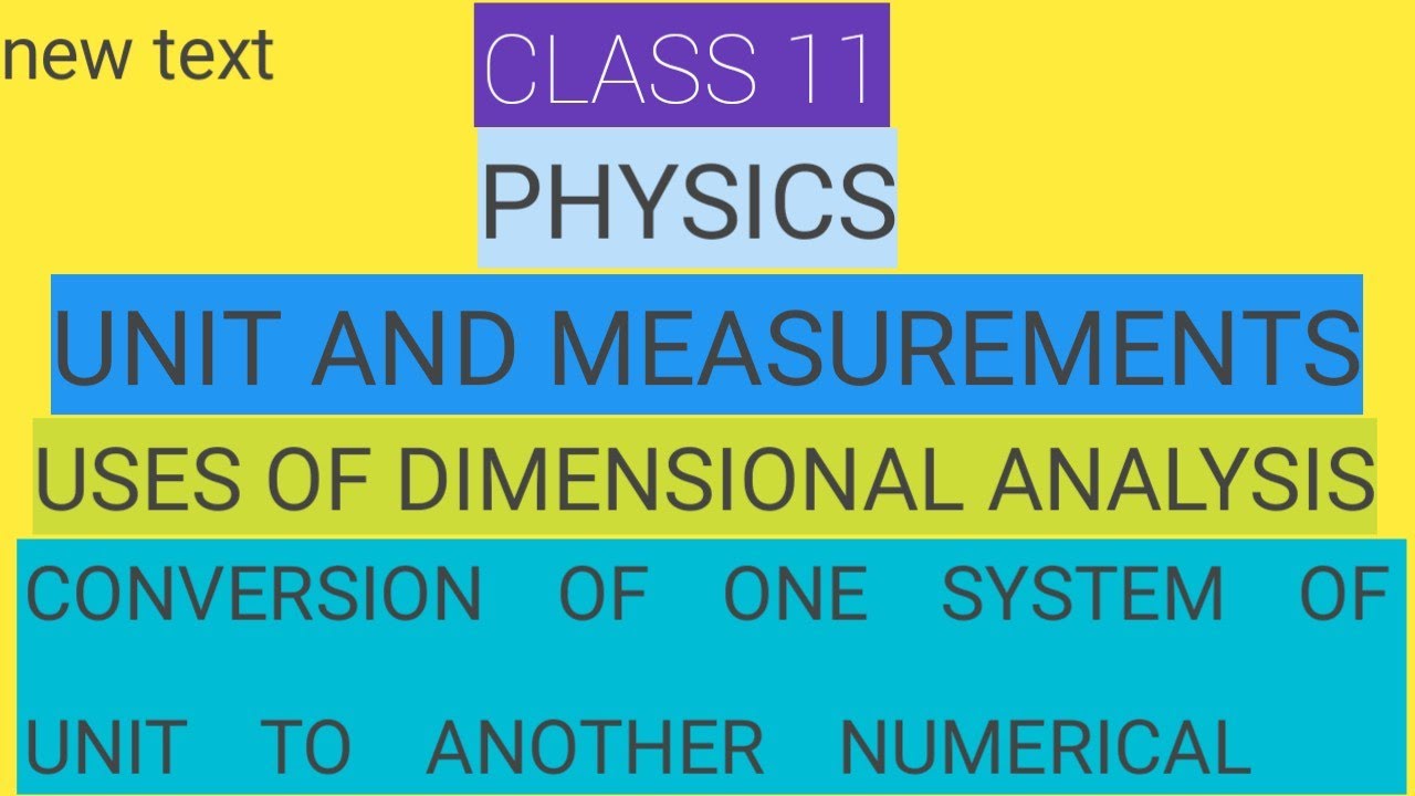 CONVERSION OF ONE SYSTEM OF UNIT TO ANOTHER SYSTEM USING DIMENSIONAL ...