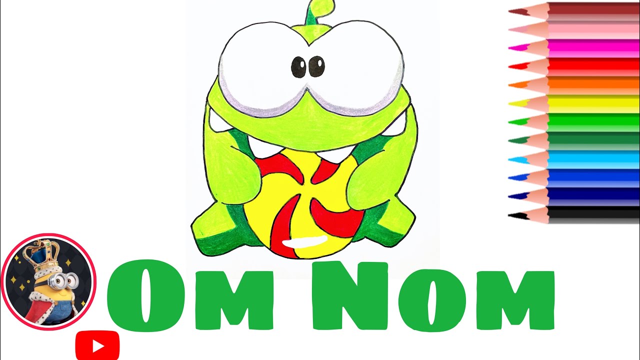How To Draw Om Nom from Cut The Rope 🎨💚|Easy tutorial - YouTube