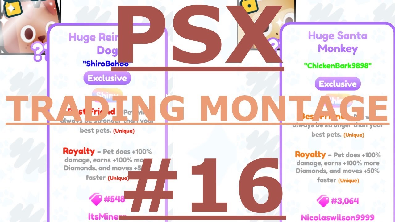 (PSX) Trading Montage #16 (1/1 Royalty Shinies?) - YouTube