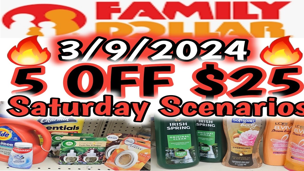 3/9/2024 🔥💰Family Dollar Couponing this Week | 5 off $25 | Saturday ...