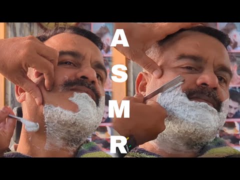 ASMR fast Beard shaving old men tutorial chacho barber shop 