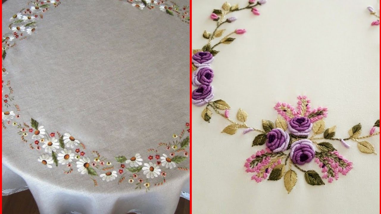 most beautiful embroidery table cover Idea handmade embroidery Idea ...