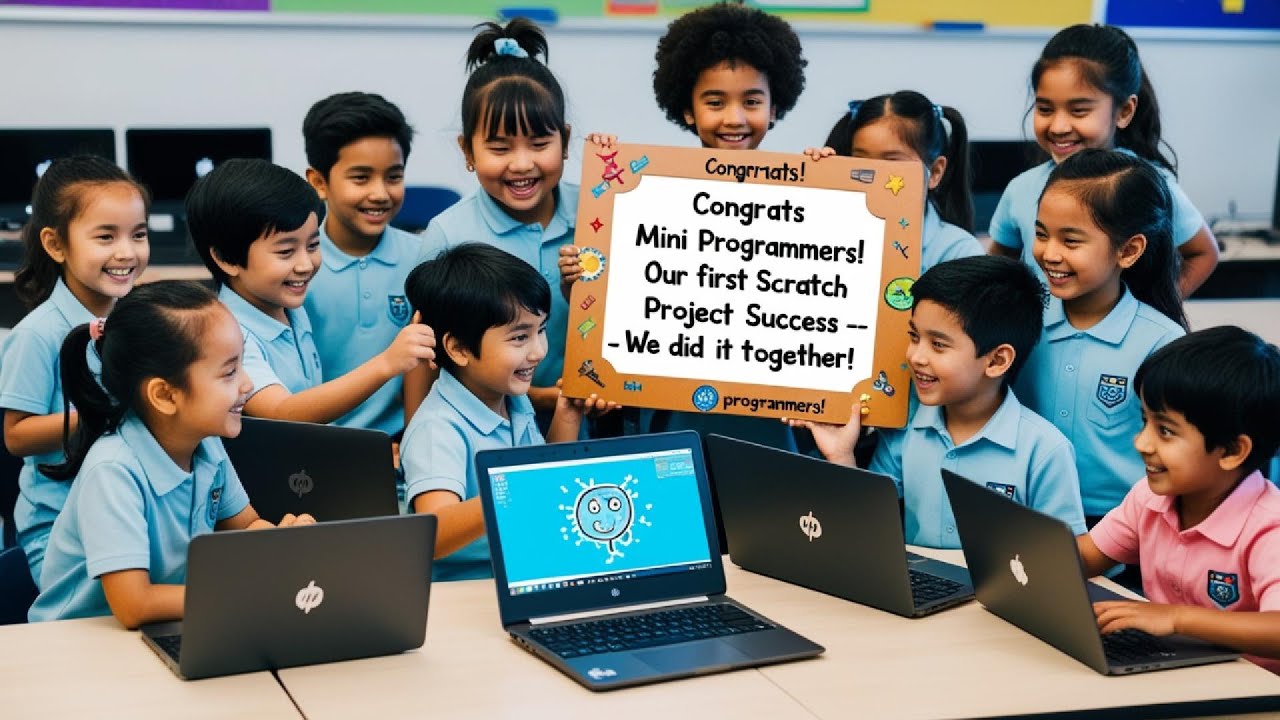 Congrats Mini Programmers! Our First Scratch Project Success - We Did It Together! - YouTube