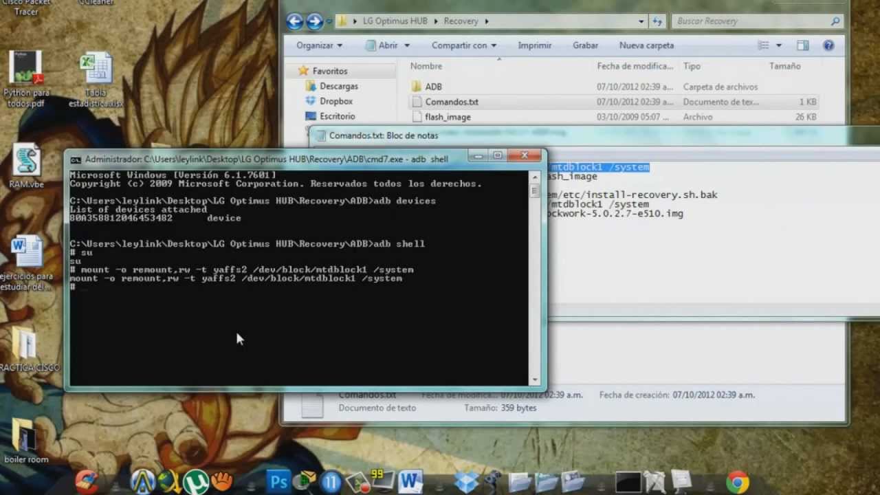 Instalar Clockworkmod Recovery LG Optimus Hub(e510) - YouTube
