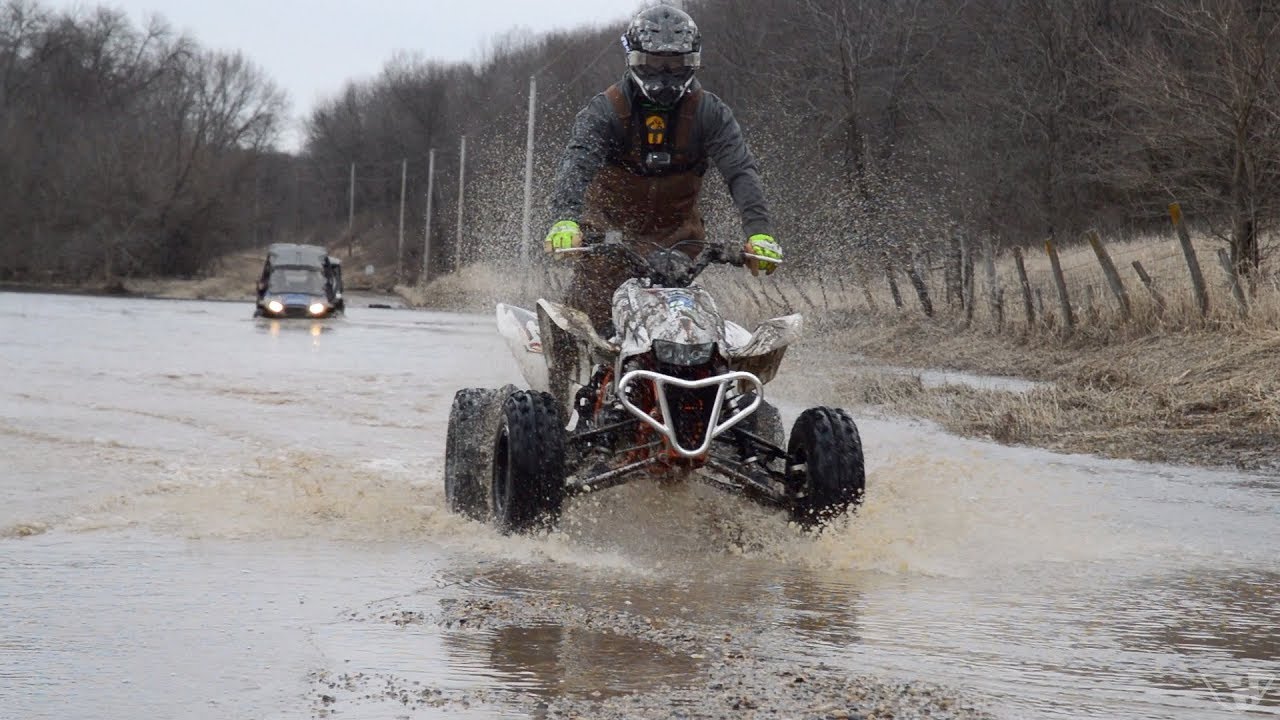 Ice and Water Crossing with ATV's and SXS's! - YouTube