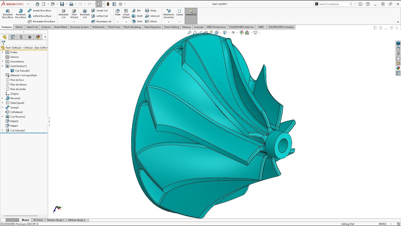 Solidworks Tutorial - CSWA Practice - Impeller - YouTube