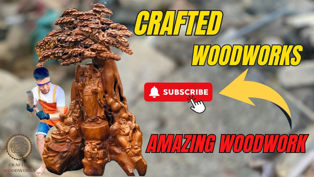 amazing woodwork | woodcarved pine tree | crafting wood art | crafting ...