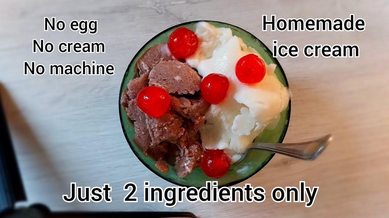 2 main ingredients only. homemade ice cream recipe 😋 - YouTube