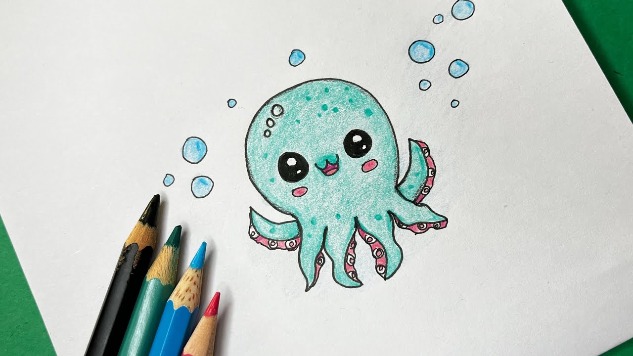 como dibujar un pulpo facil paso a paso / dibujos kawaii - YouTube