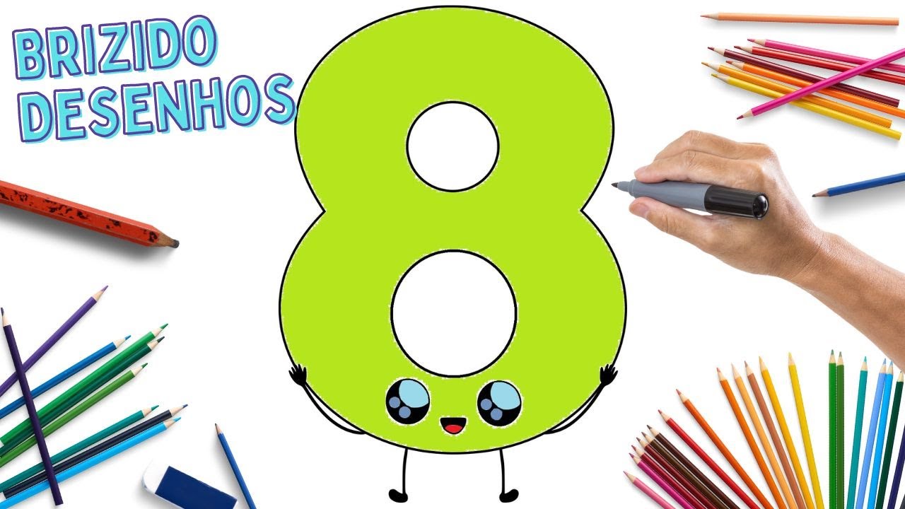 COMO DESENHAR O NÚMERO OITO - 8 - YouTube