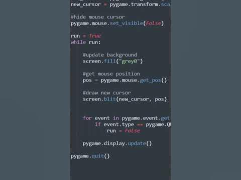 How To Change Mouse Cursor To Image In Pygame #shorts - YouTube