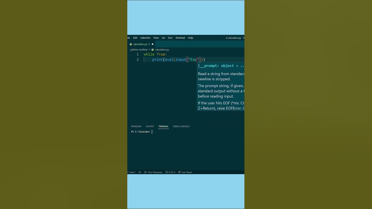 Simplest Calculator On Python In One Line Python Tips And Tricks Python Coding Programming