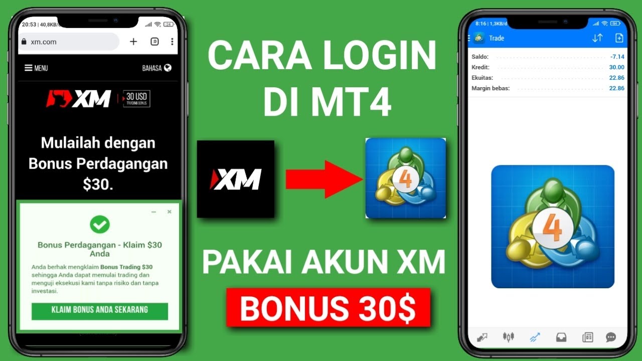 CARA LOGIN AKUN XM DI MT4 METATRADER 4 BONUS 30$ - TRADING FOREX TANPA ...