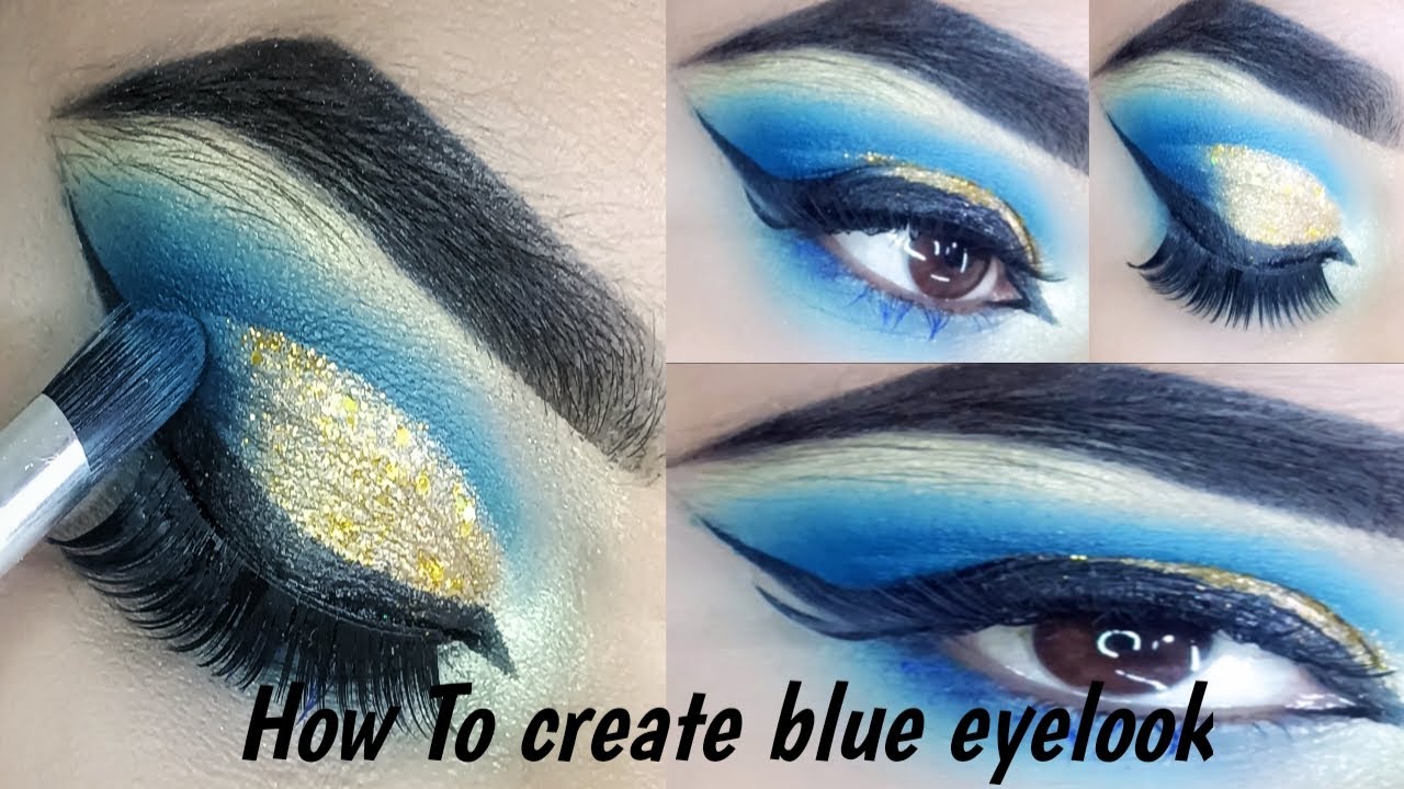 How to create blue eyelook!!💙💙 blue golden eyelook??!! # ...