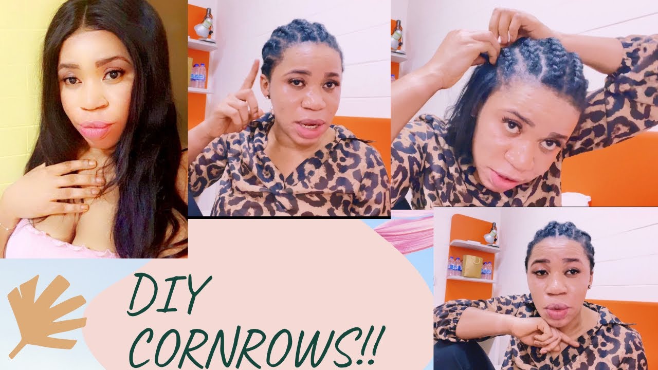 How to cornrow your hair by yourself for a quick wig installation (DIY ...