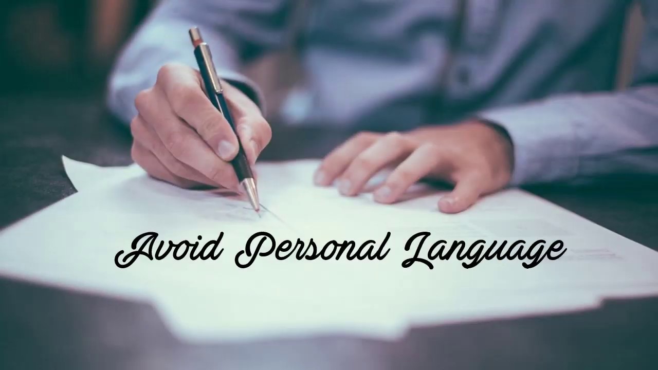 How to Avoid Personal Language in academic writing - YouTube