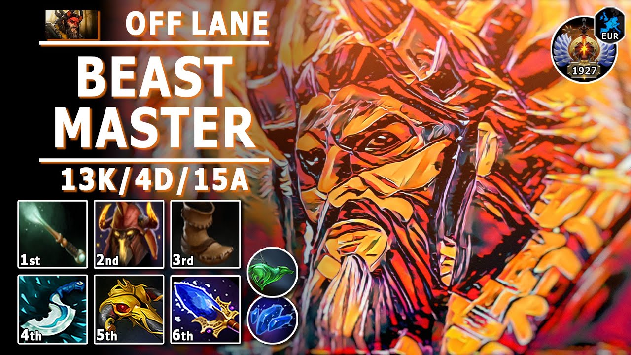 Beastmaster Off Lane | 7.32 | New Patch Pos 3 BM Play | Dota 2 Immortal ...