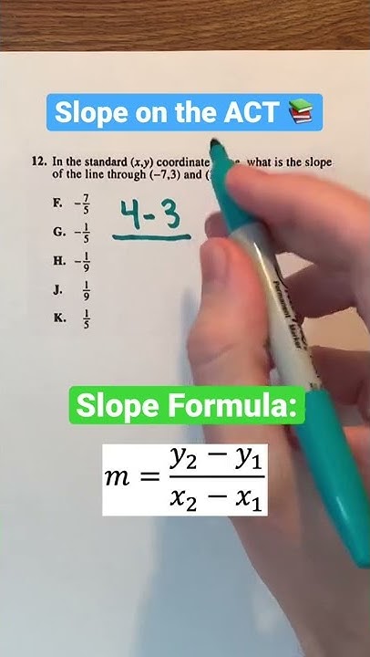 Slope on the ACT 📚 #Shorts #ACT #math #maths #mathematics #education # ...
