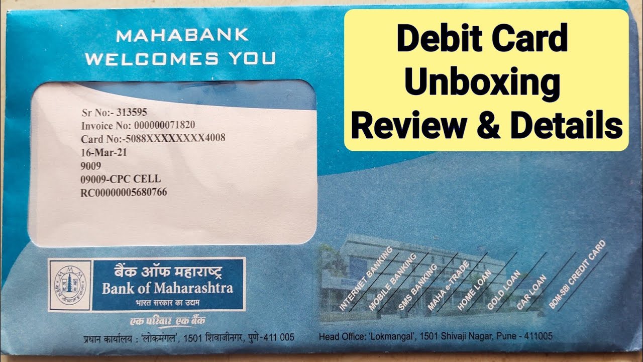 bank of maharashtra debit card unboxing | bank of maharashtra atm card ...