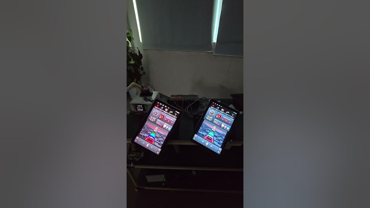 12 inch car dashboard Android system rotating player - YouTube