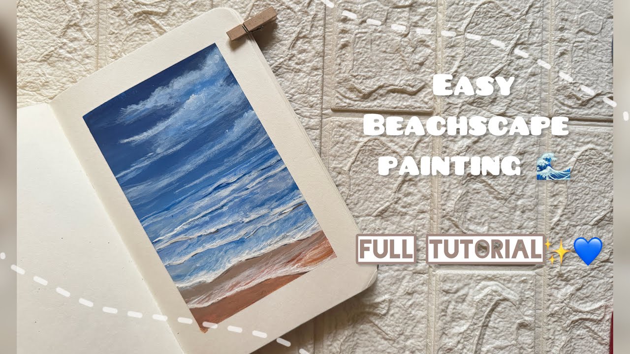 Easy Beachscape Painting Tutorial for Beginners 🌊 | Quick Acrylic ...