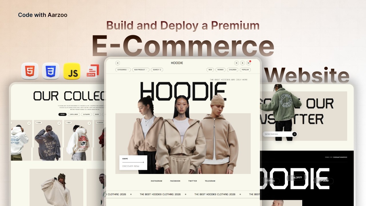 Create a Premium Ecommerce Website Using Only HTML CSS JavaScript - YouTube