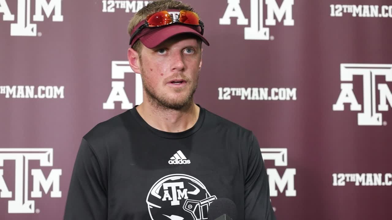 Texas A&M OC Collin Klein discusses preseason scrimmage, more - YouTube